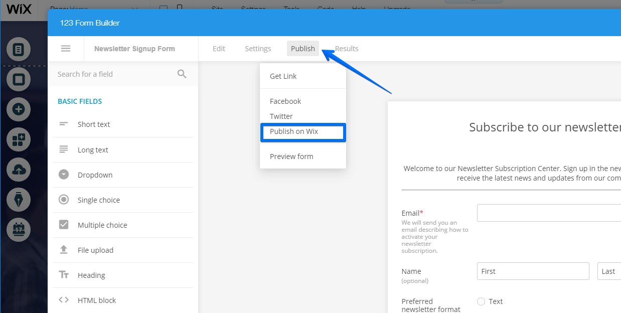 How To Use Web Forms On Wix 123FormBuilder Docs